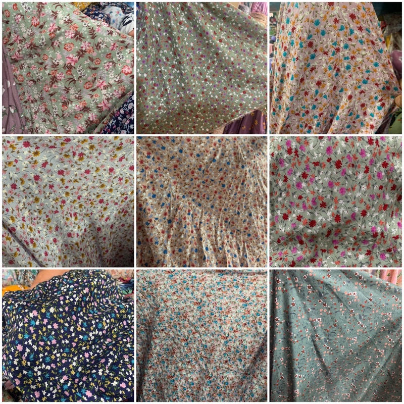 Jual kain katun rayon motif kecil kecil (harga tertera 0,5m) | Shopee ...