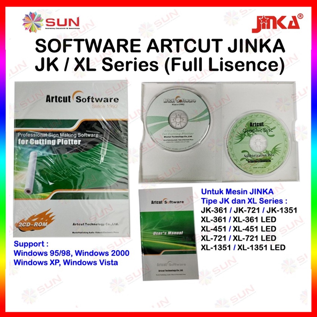 Jual Software Artcut Mesin Cutting Sticker Jinka Original (Full Lisence for Windows) | Shopee ...