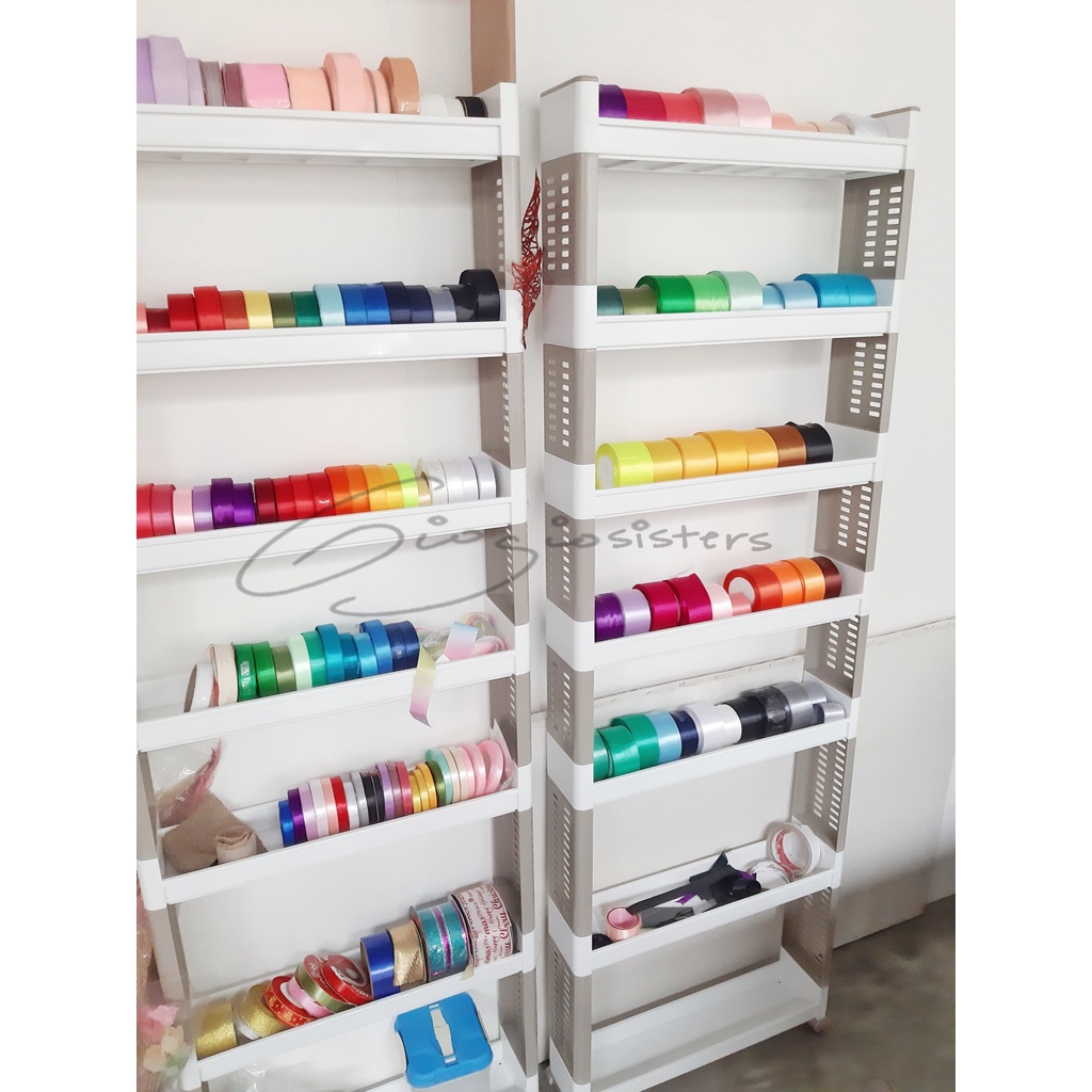 Jual Rak Pita dengan Roda 4 tingkat | Rak Benang | Ribbon Organizer ...