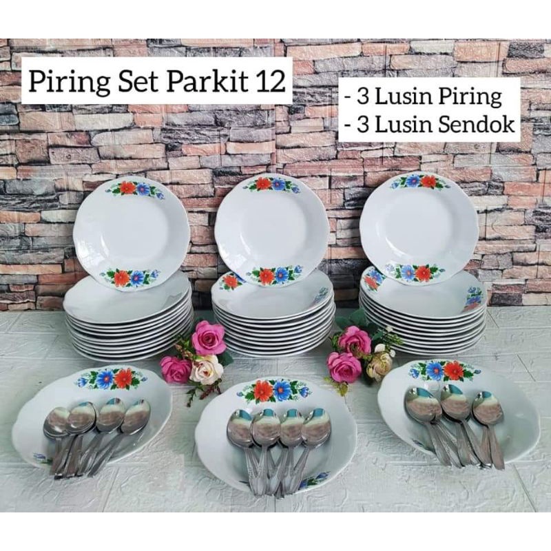 Jual Piring Makan Set 3 lusin FREE Sendok 3 lusin FREE peti kayu ...