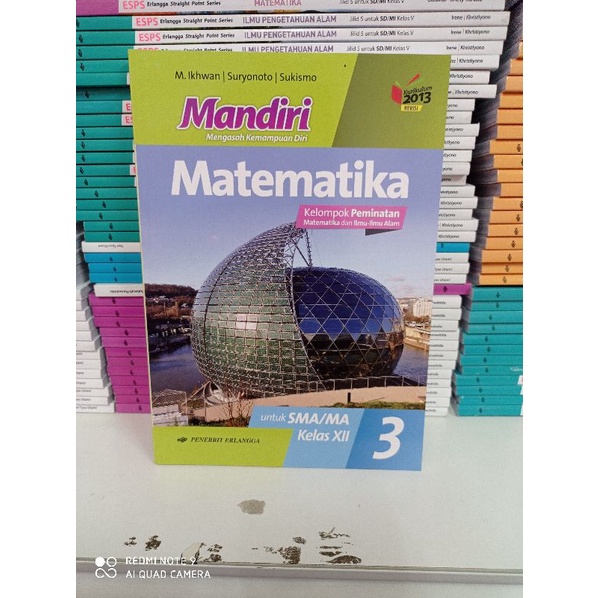 Jual OBRAL Buku Mandiri Matematika Kelas 3 SMA K13N Kelompok Peminatan Erlangga - Original Kelas ...
