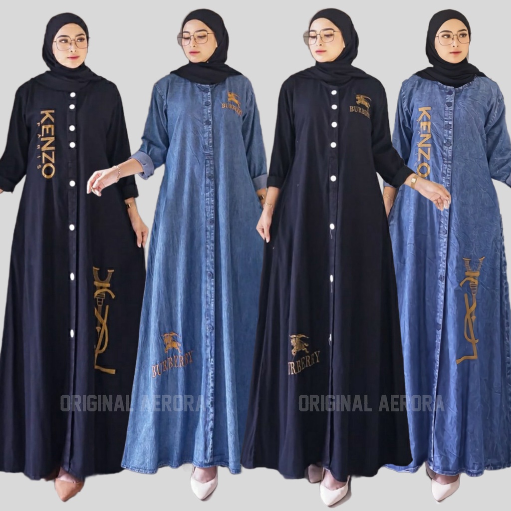 Jual Aerora Baju Gamis Dewasa Jeans Jins Denim Wanita Terbaru 2025 ...