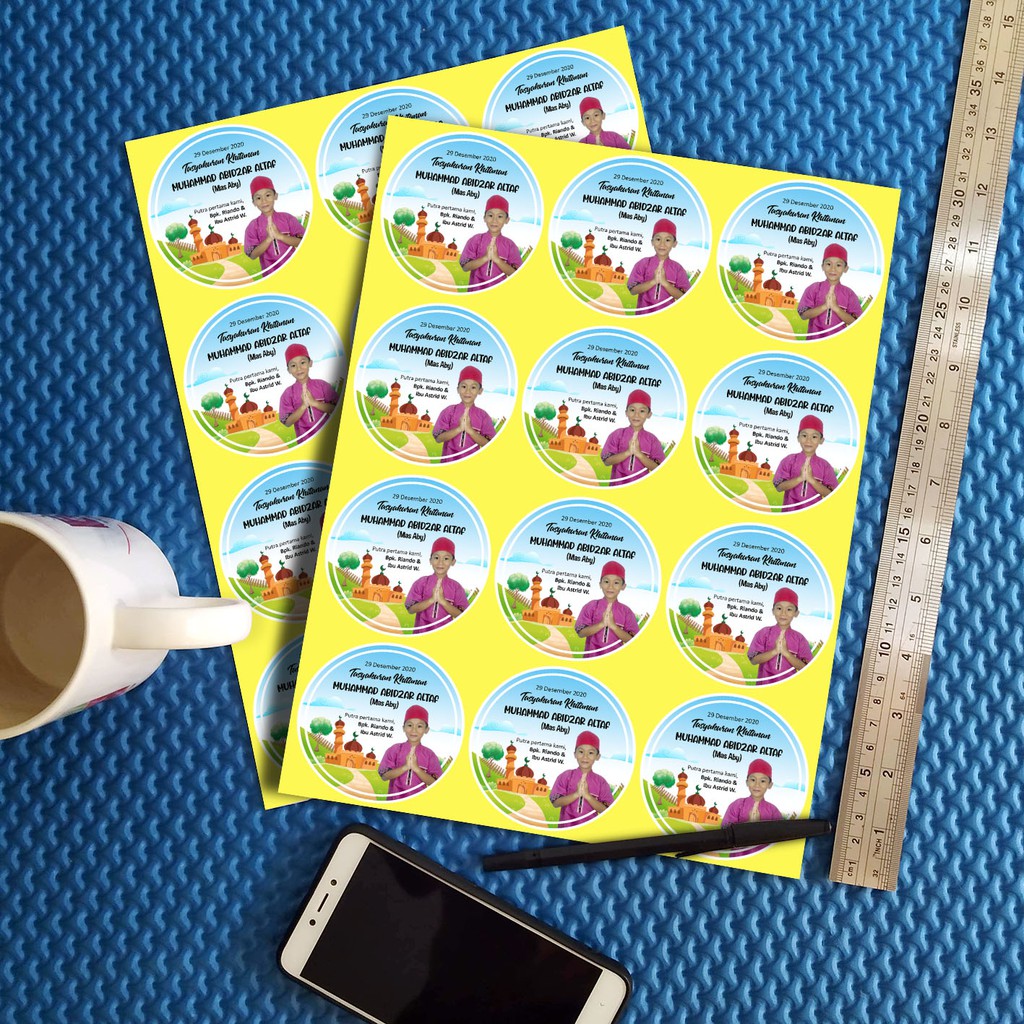 Jual Stiker Label Khitanan Anak Tumpeng Mini Souvenir Sticker Sunat ...