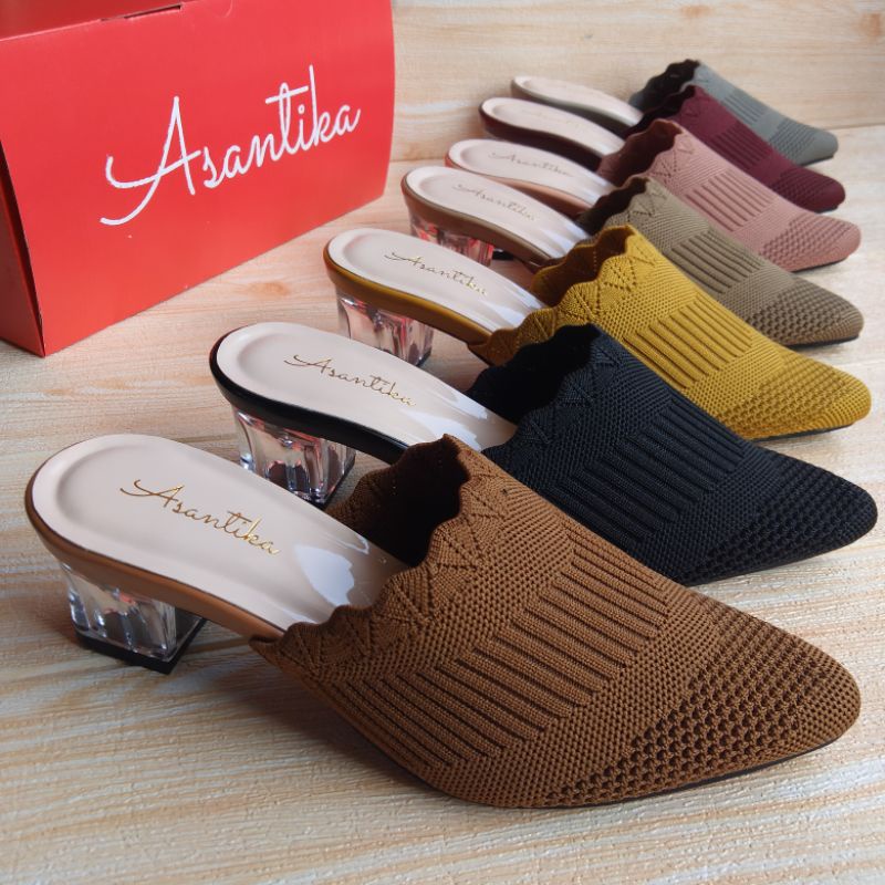 Jual ASANTIKA SANDAL SENDAL RAJUT HAK KACA JUMBO BIG SIZE BIGSIZE HILS ...