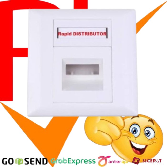 Jual Face Plate Roset Tanam FO Adapter Duplex SC 2 Core Fiber Optic 2c ...