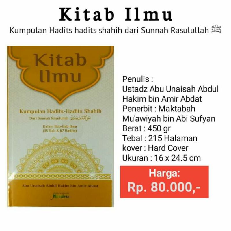 Jual Kitab Ilmu - Karya Ustadz Abdul Hakim Bin Amir Abdat | Shopee ...
