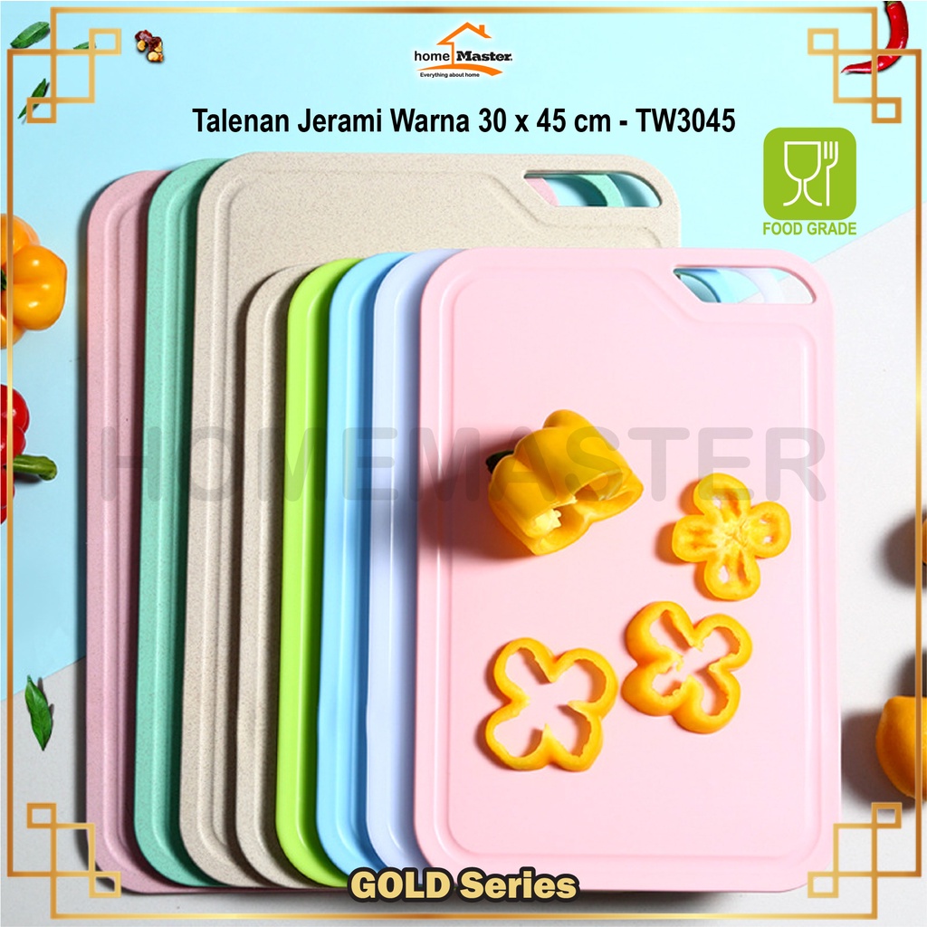 Jual HomeMaster Talenan/Cutting Board Plastik HDPE Jerami Warna 30 x 45 ...