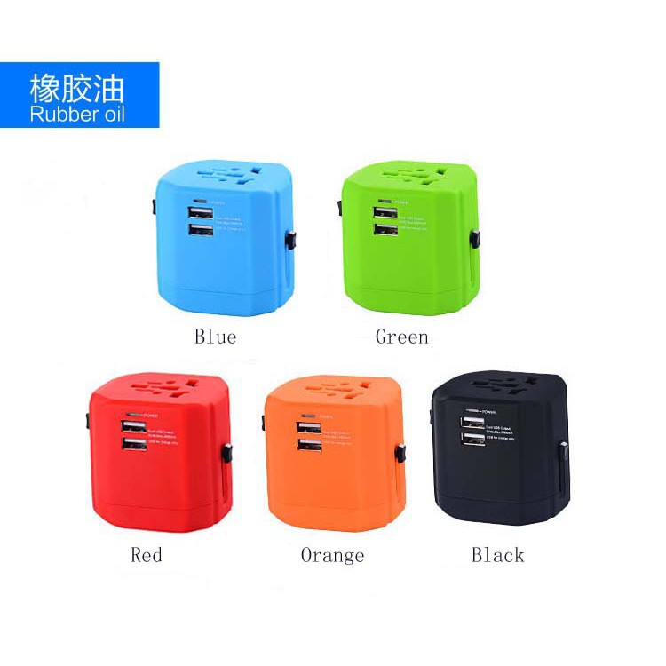 Jual World Best Universal Travel Adapter US UK EU AU with 2.5A Dual USB (Colokan Universal ...