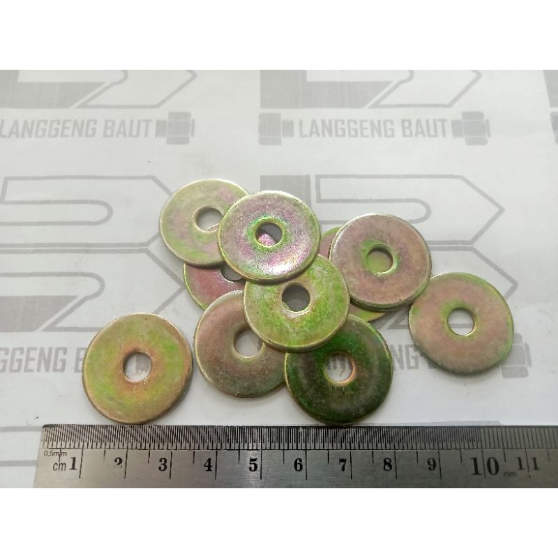 Jual 10Pcs Ring Plat M6 Lebar 26mm Kuning Tebal / Washer Plate M6x1 ...