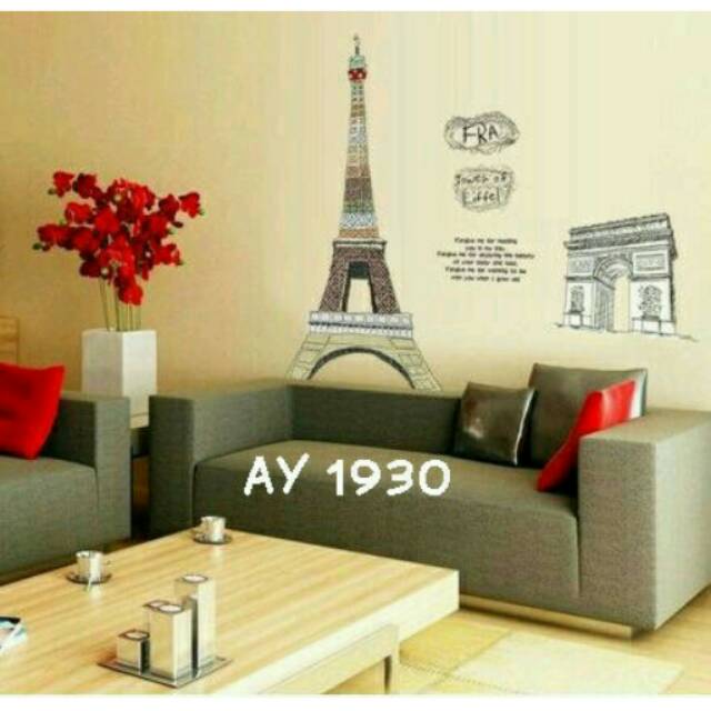 Jual Wallsticker Eiffel Crayon/ paris/ tower/ menara/ stiker dinding ...