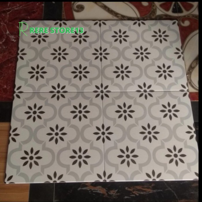 Jual keramik dekoratif 40x40 safia Grey | Shopee Indonesia