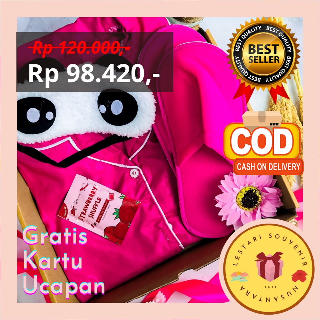 Jual [Lestarisouvenir] Hampers Cewek Piyama Sandal Tidur Penutup Mata ...