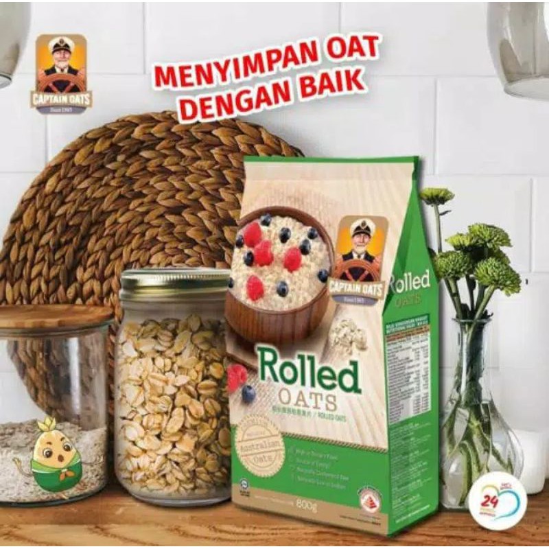 Jual OATMEAL / OATS / QUAKER OAT/ CAPTAIN 800 GR / INSTANT / ROLLED ...
