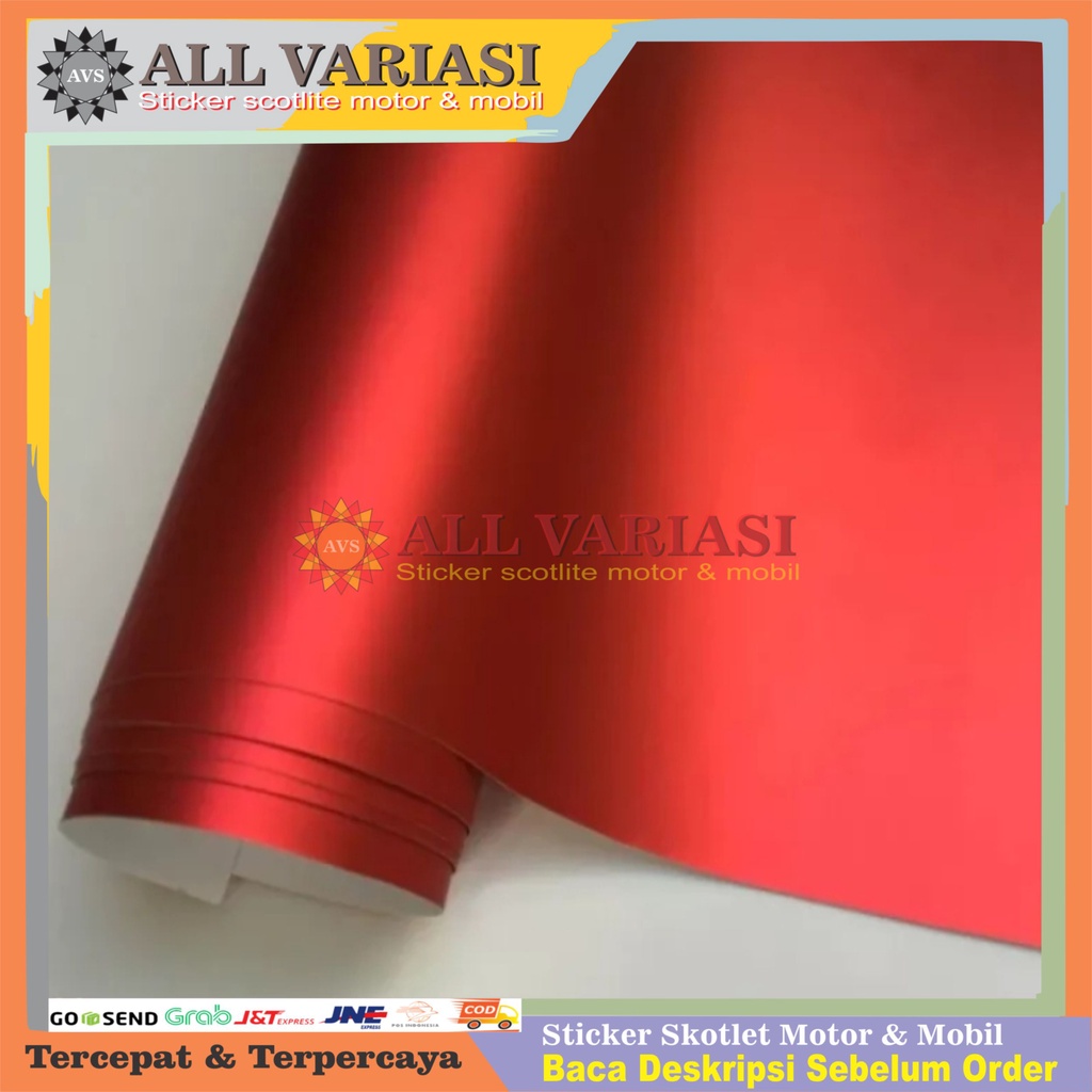 Jual Stiker Skotlet Motor Merah Matte Chrome Metalik Dop/STICKER MOTOR ...