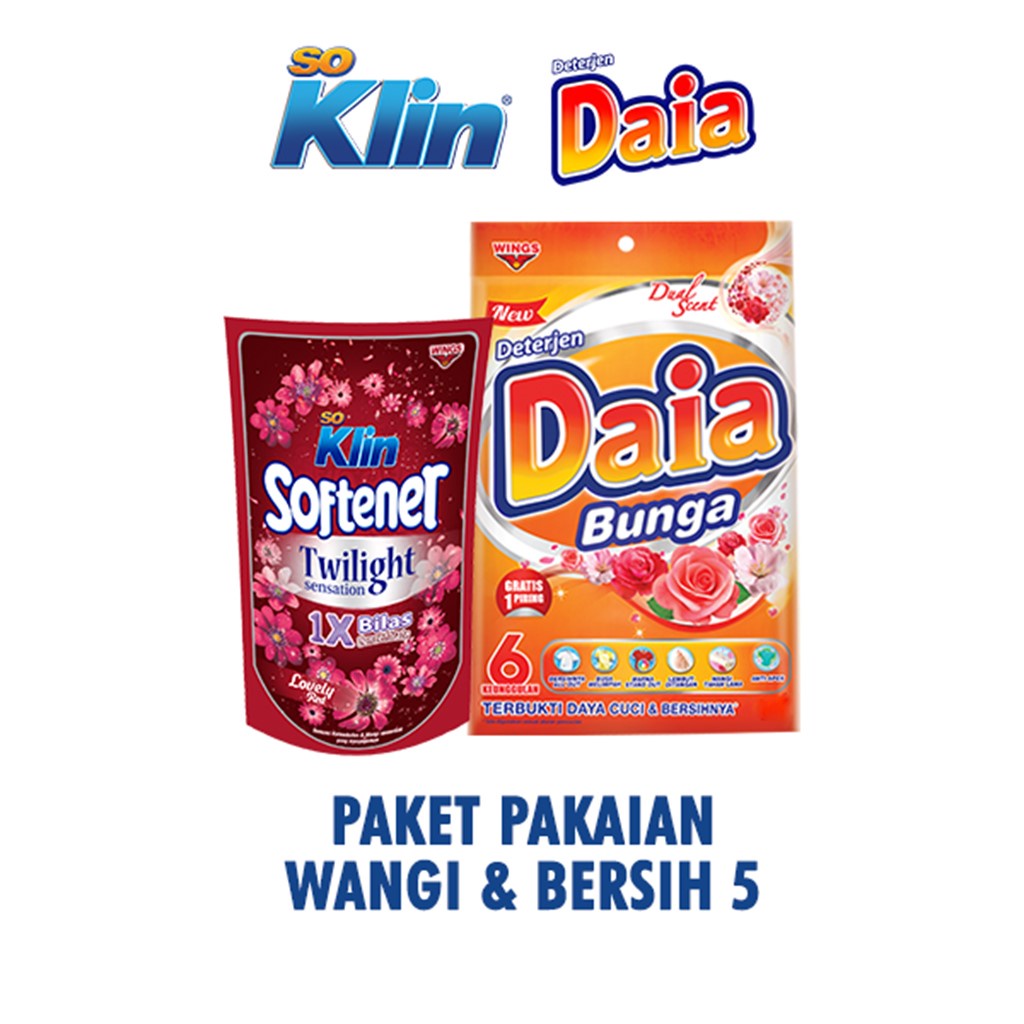 Jual Softener Sekali Bls Merah Pouch + Powder Detergent Daia Bunga Bag ...