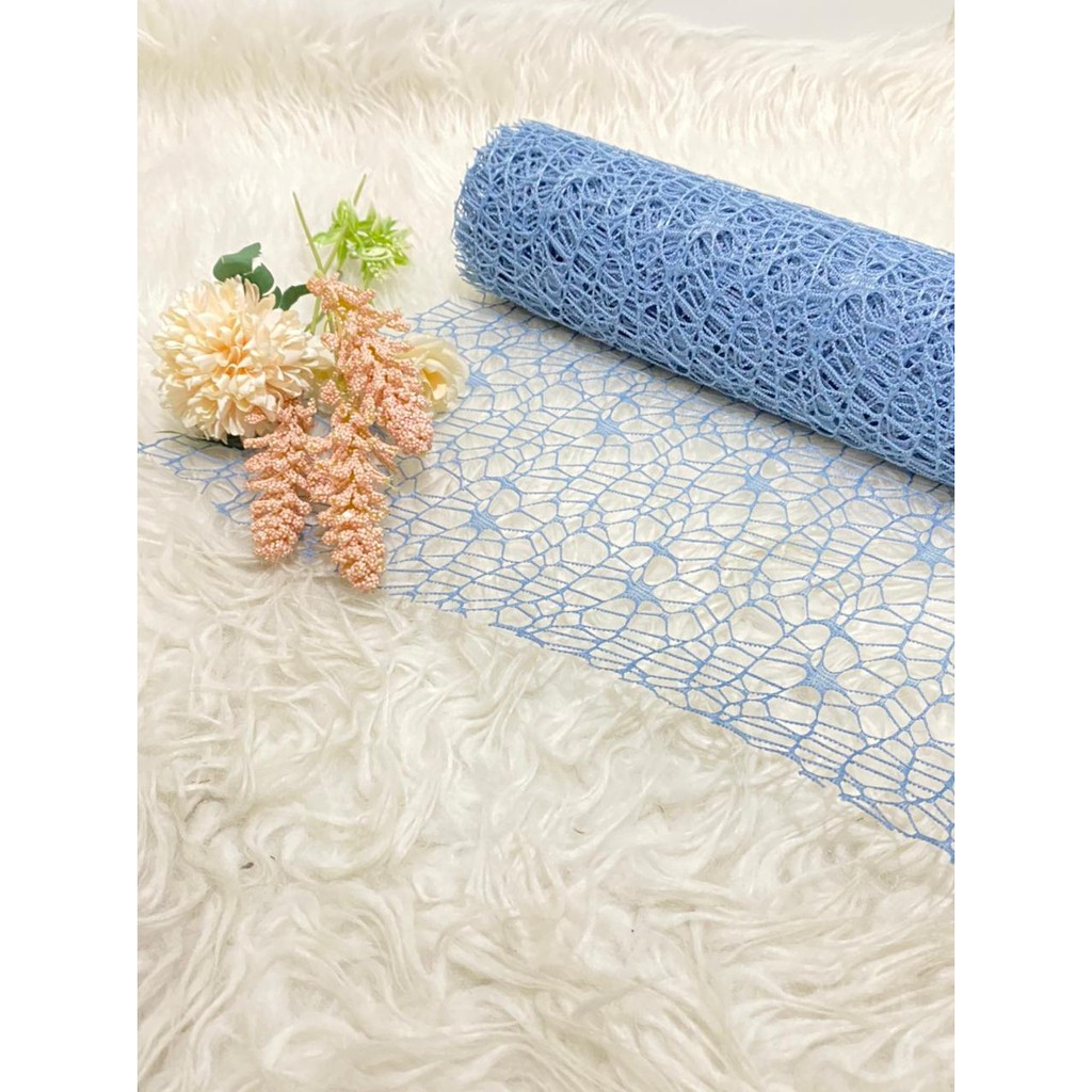 Jual ( Yard 50x70 ) KOREAN JACQUARD NET - POLINET MESH JARING BESAR 50 ...