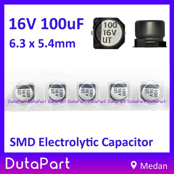 Jual 16V 100uF 6.3x5.4mm SMD Aluminium Elco Capacitor Kapasitor ...