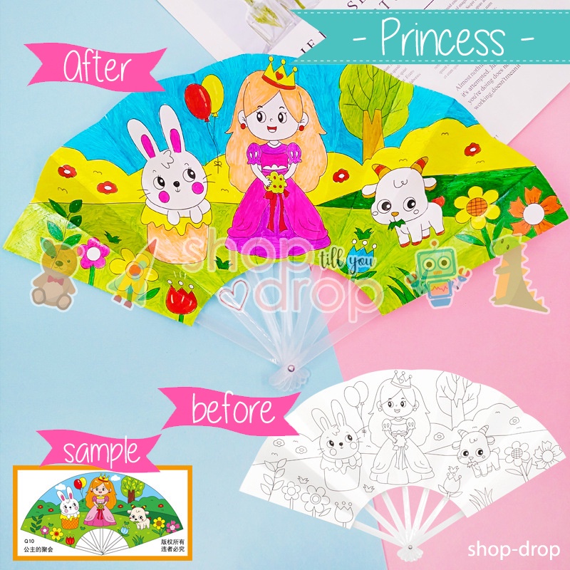 Jual Mainan DIY Mewarnai Kipas Lipat - Mainan edukasi DIY Coloring Fan ...