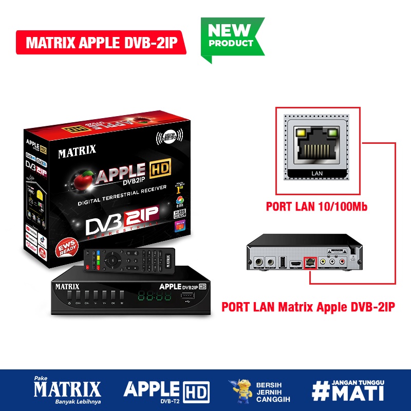 Jual SET TOP BOX DVB2IP MATRIX APPLE MERAH | Shopee Indonesia