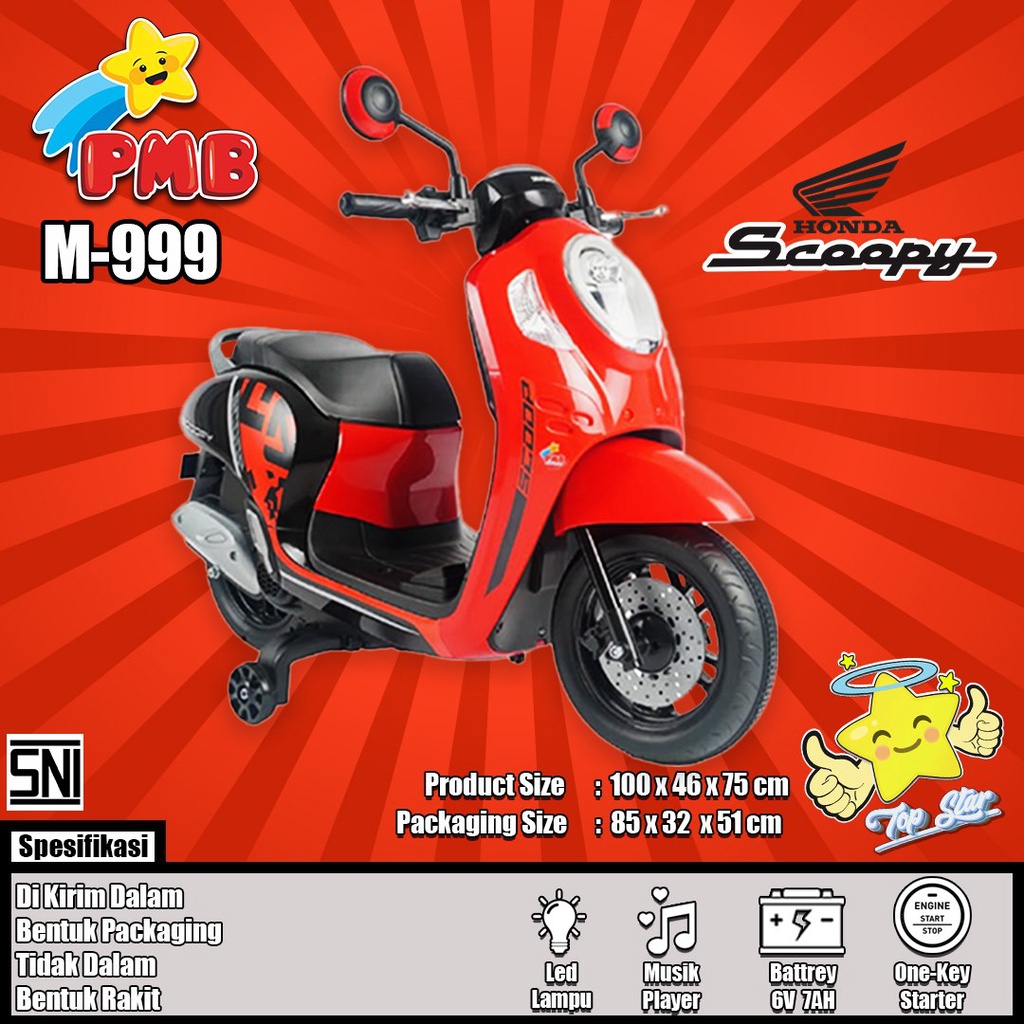 Jual Mainan Motor Aki Anak Honda Scoopy PMB M-999/KADO ULANG TAHUN ANAK/KADO ANAK | Shopee Indonesia