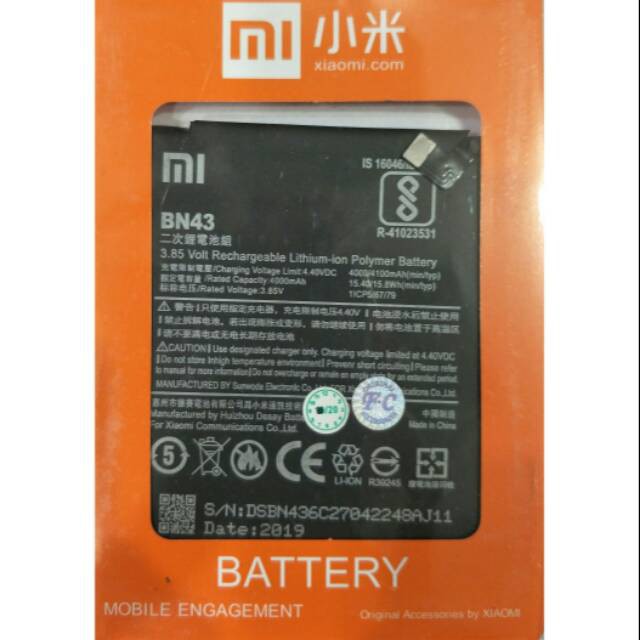 Jual Baterai Xiaomi Redmi Note 4x / Bat BN43 Model Original | Shopee ...