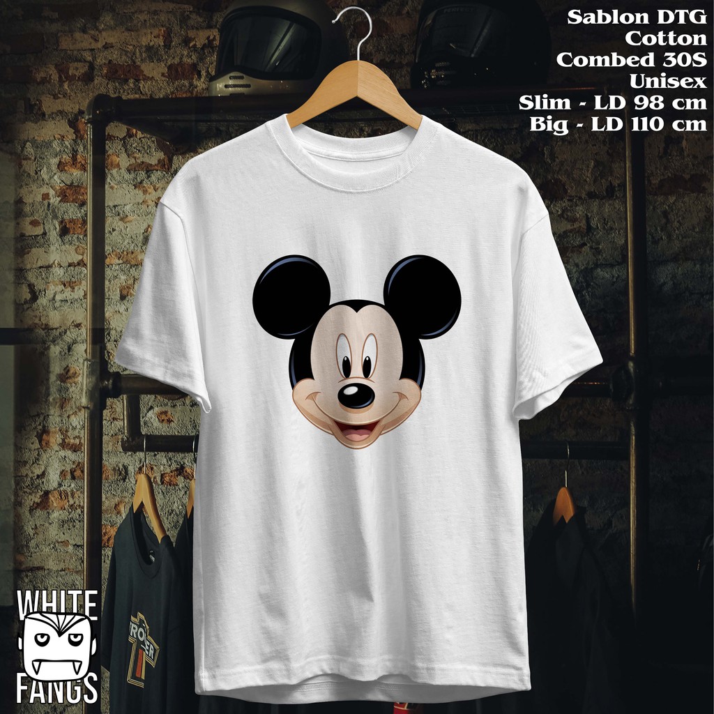 Jual Whitefangs BAJU KAOS MICKEY / MICKEY MOUSE HEAD / KAOS SABLON ...