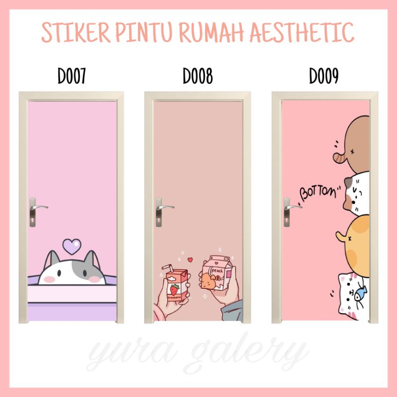 Jual Stiker/Wallpaper Pintu Aesthetic motif Kartun Pastel | Shopee ...