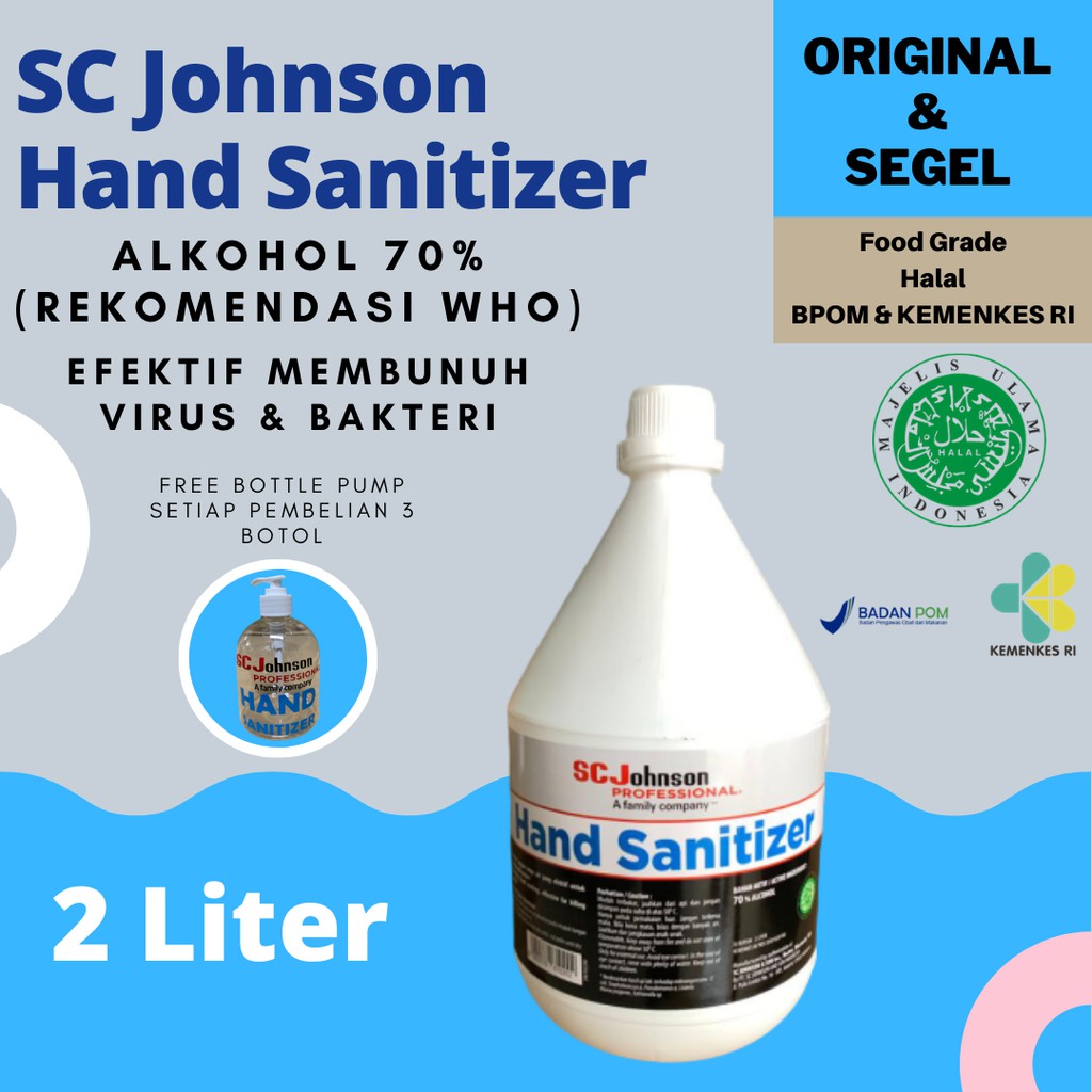 Jual SC Johnson Hand Sanitizer Gel 70% Alkohol / Alcohol ( 2 Liter ...