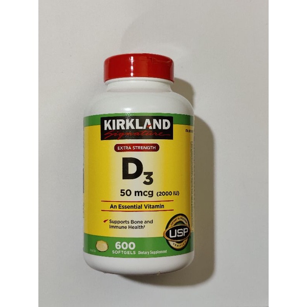 Jual Kirkland Signature Extra Strength D3 50 mcg 2000 IU 600 softgels ...