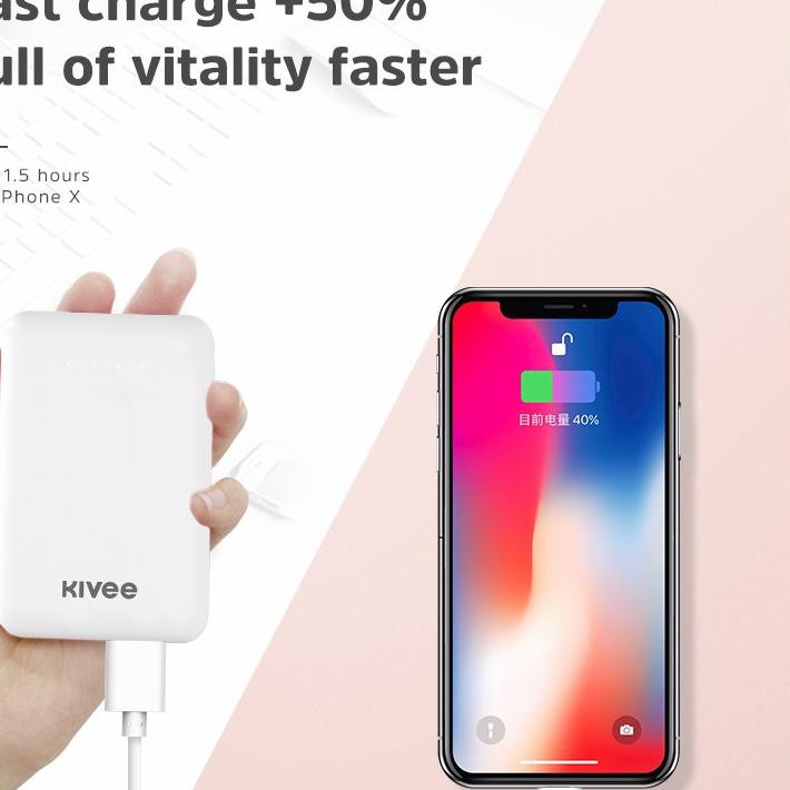 Jual Produk Baru KIVEE 10000Mah power bank LED fast charging portable ...