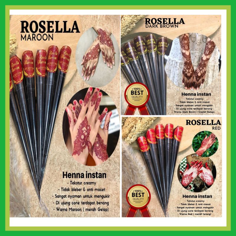 Jual HENNA REMIX ROSELLA HENNA MAROON RED DARK BROWN BY RAHMA HENNA ...