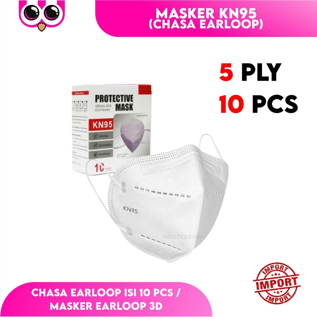 Jual [ KN95 ] MASKER KN95 CHASA EARLOOP ISI 10 PCS / MASKER EARLOOP 3D ...