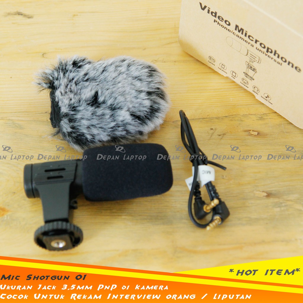 Jual Shotgun Microphone 3.5mm Kamera DSLR tanpa baterai Mic Rekam Model ...