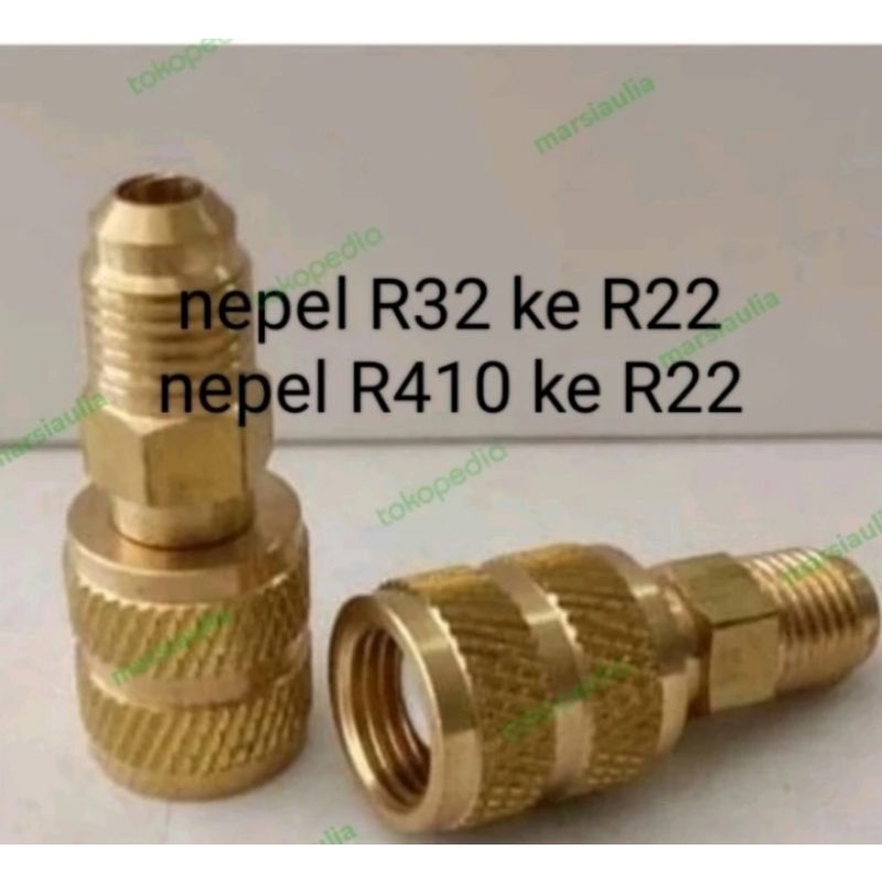 Jual nepel r32 ke r22 atau adaptor sambungan selang r410 ke r22 ...