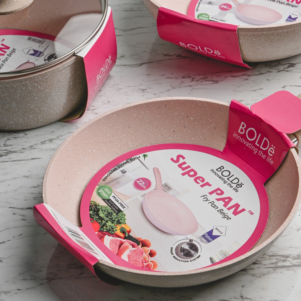 Jual BOLDe wajan Panci Super Fry Pan Frypan 18 22 26 CM Beige granite ...