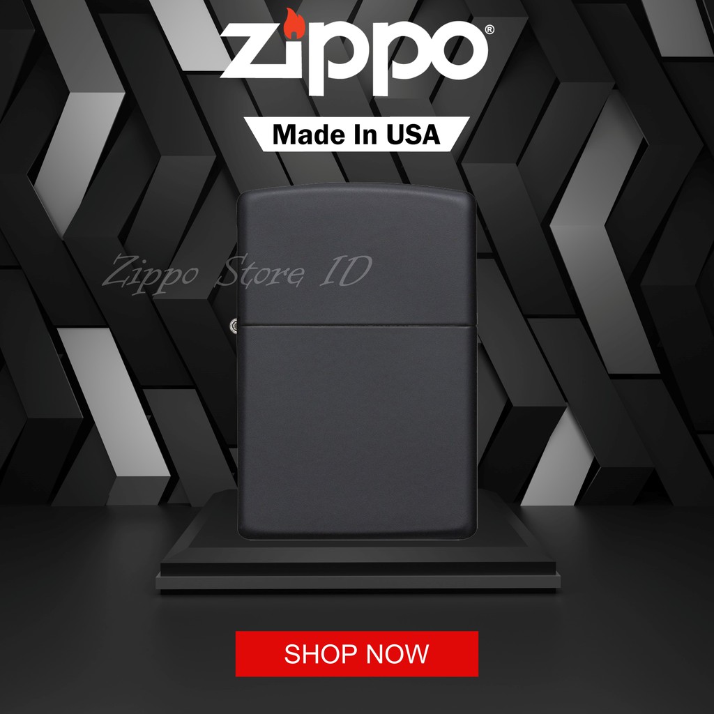 Jual Zippo Classic Black Matte 218 Original Made In USA | Shopee Indonesia