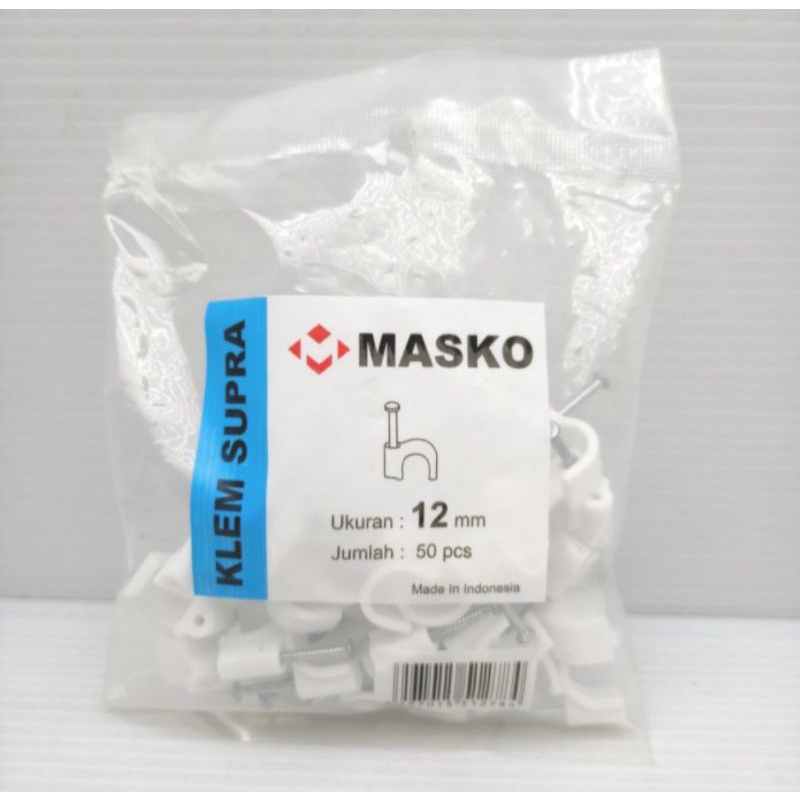 Jual MASKO KLEM KABEL NO 12MM / Cable Clip Paku Beton 12 mm (isi 50 ...