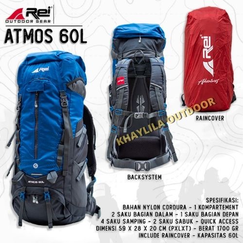 Jual TAS RANSEL CARRIER AREI ATMOS 60 LITER ORIGINAL TAS PENDAKI GUNUNG CAMPING HIKING OUTDOOR ...