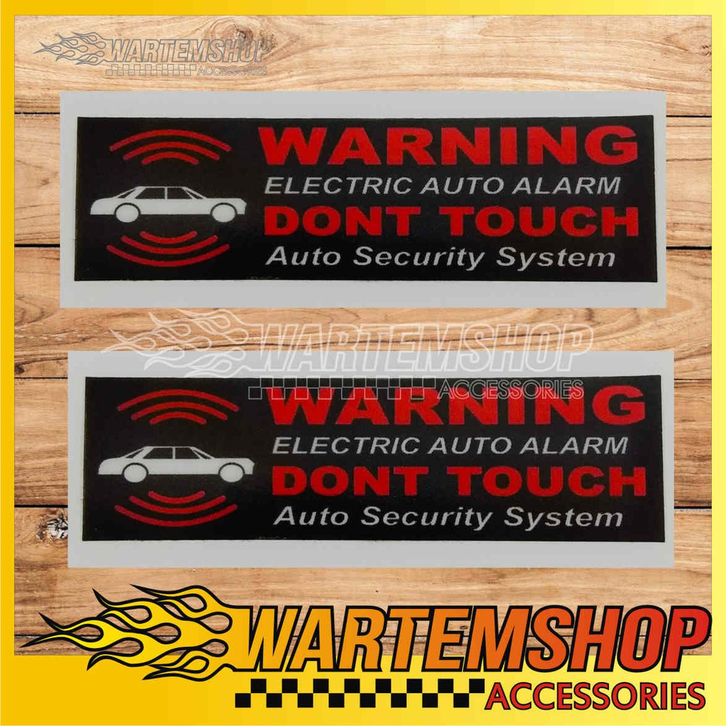 Jual Stiker Alarm Warning Electric Auto Alarm BLACK TEMPEL DALAM SET ...