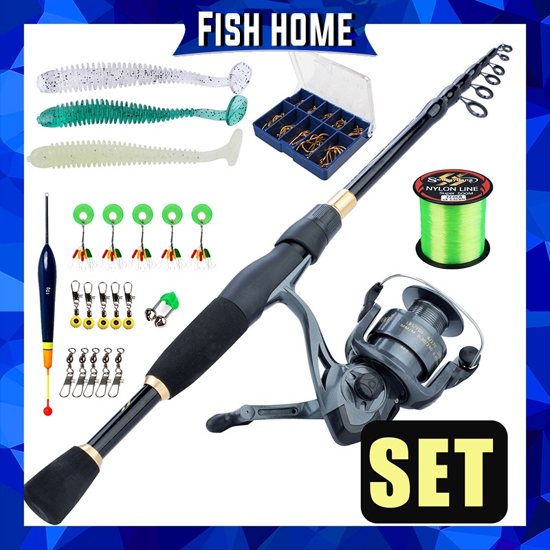 Jual Sougayilang Joran Pancing Set 1.8M-2.4M Fishing Rod Teleskop Design Carbon Fiber Joran ...