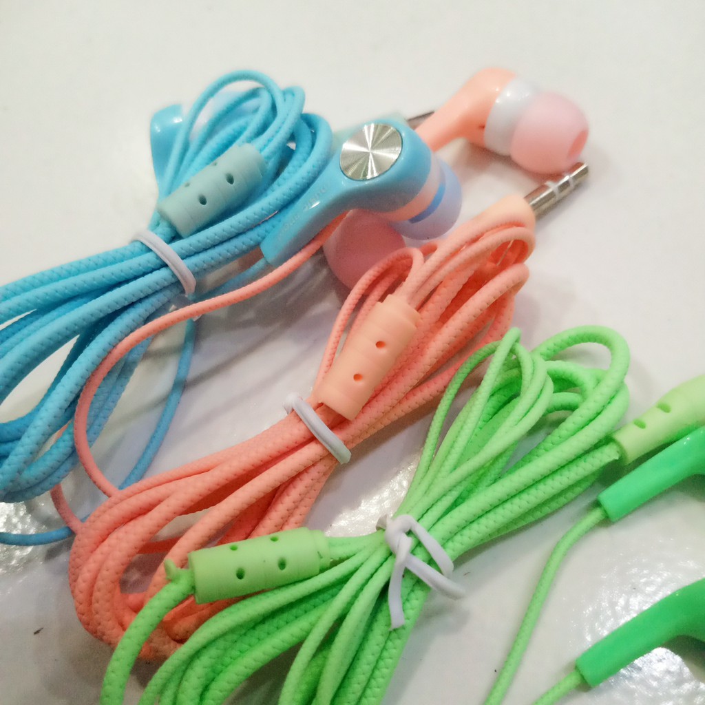 Jual HEADSET EARPHONE MUSIC ANGEL EXTRA BASS MACARON HANDFREE STEREO ...
