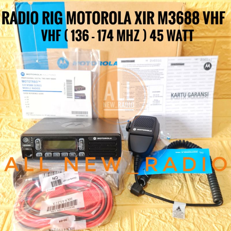 Jual RADIO RIG MOTOROLA XIR M3688 VHF 45 WATT ORI GARANSI RESMI / RADIO ...