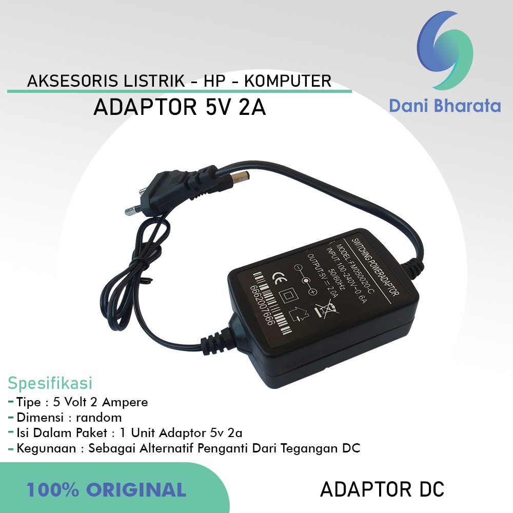 Jual Adaptor 5 volt 5V 2A converter atau 12 Volt 1 Ampere High Quality ...