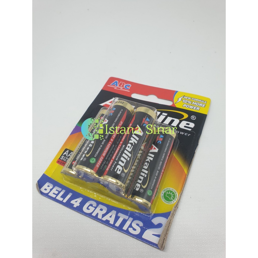 Jual batre ABC alkaline AA isi 6 pcs / A2 / baterai / battery | Shopee ...