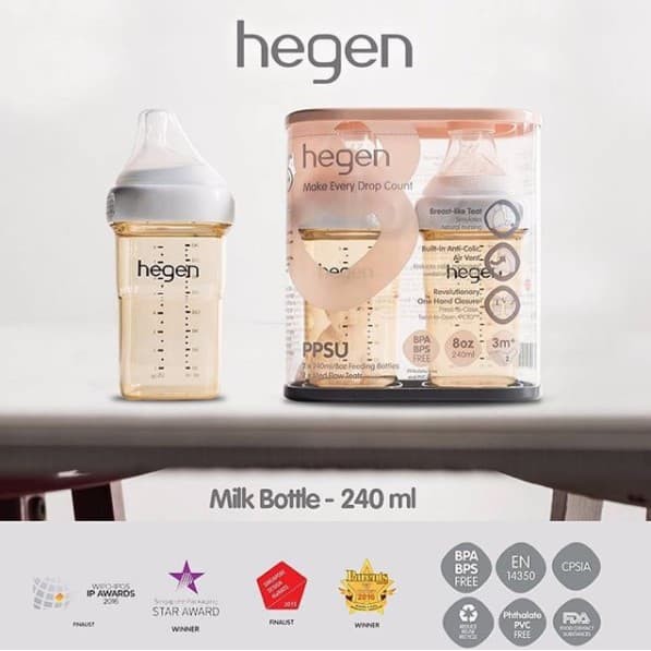 Jual Botol susu Hegen PCTO Feeding Bottle + Med Flow Teats (2x240ml) | Shopee Indonesia
