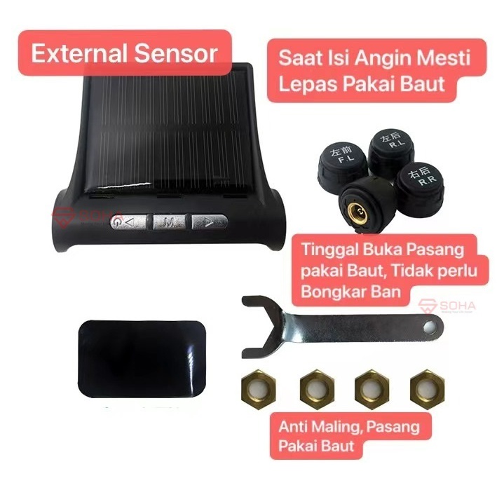 Jual AM-45 Monitoring Pengukur tekanan Udara Ban Mobil Real Time TPMS ...