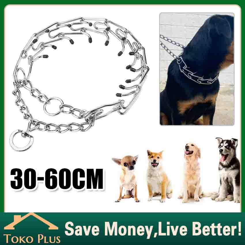 Jual Kalung Rantai Anjing Stainless Kalung Rantai Kerah Pelatihan Anjing Bahan Logam Karet ...