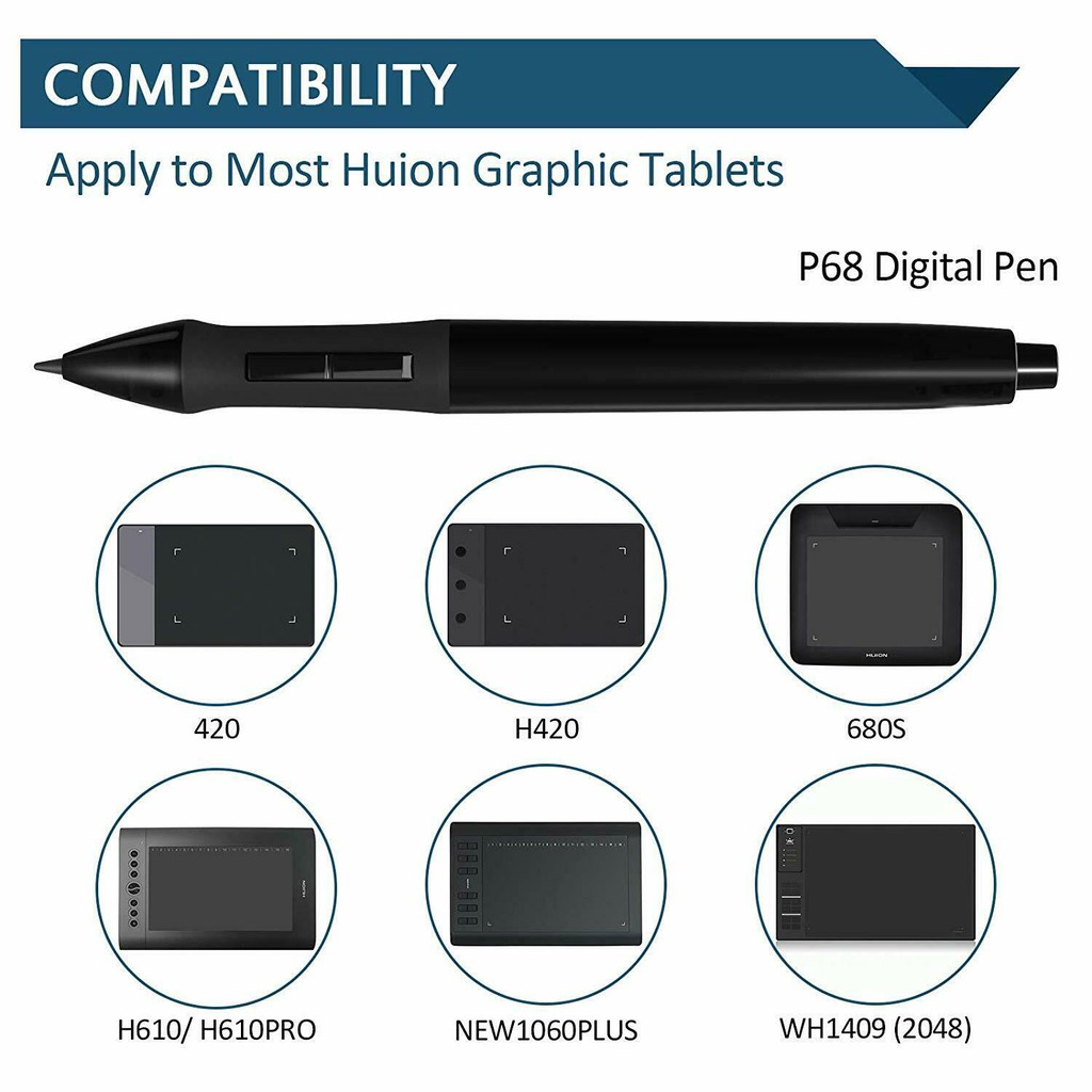 Jual Pen Huion P68 Wireless Graphic Drawing Tablet Pen For H420 etc ...