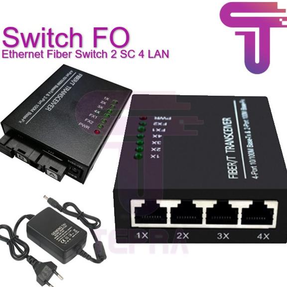 Jual Media Converter Ethernet Fiber Switch 2 Port Fo 4 Port Lan 10/100 / 2 Sc 4 Rj45 / 2 Fo 4 ...