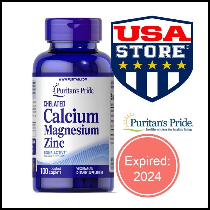 Jual Puritan Chelated Calcium Magnesium Zinc 100 Caps Puritan'S Pride ...